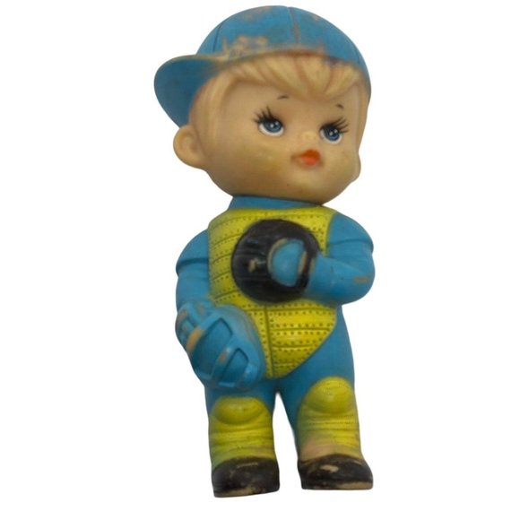 Toys | Vintage Baseball Cap Catcher Rubber Toy Baby Doll Squeeze Toy ...